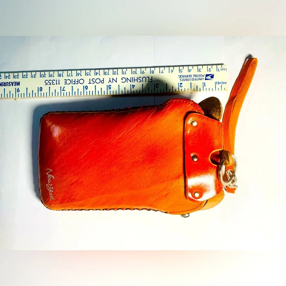 Handmade | Bags | Handmade Orange Leather Elephant Crossbody Bag Cute ...